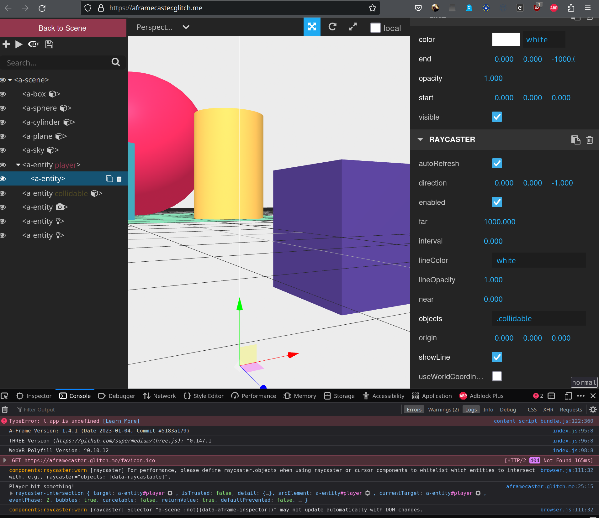 unexpected hit on raycaster · Issue #5268 · aframevr/aframe · GitHub