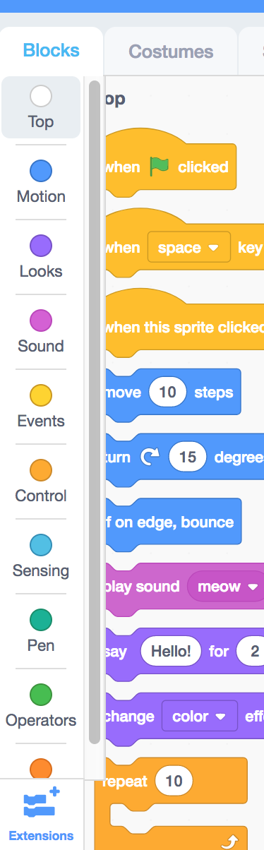 Categories scrollbar covers blocks · Issue #755 · scratchfoundation/scratch-gui · GitHub
