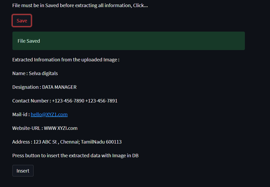 GitHub - SakthiNizz/BizCardX-Image-Processing: BizCardX: Extracting Business Card Data with easyOCR