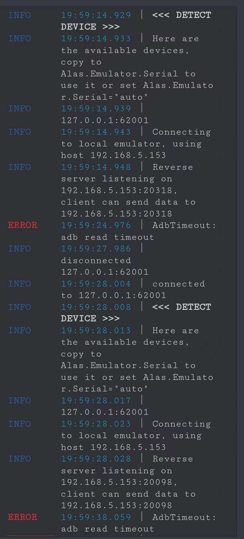 Alas运行一轮作战后出现AdbTimeout报错 随后运行终止 · Issue #2222 · LmeSzinc/AzurLaneAutoScript · GitHub