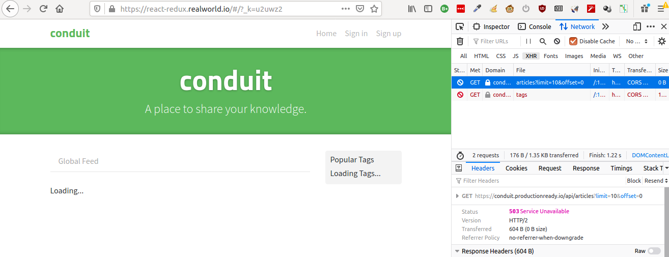 504 Gateway Timeout on conduit.productionready.io/api · Issue #535 · gothinkster/realworld · GitHub