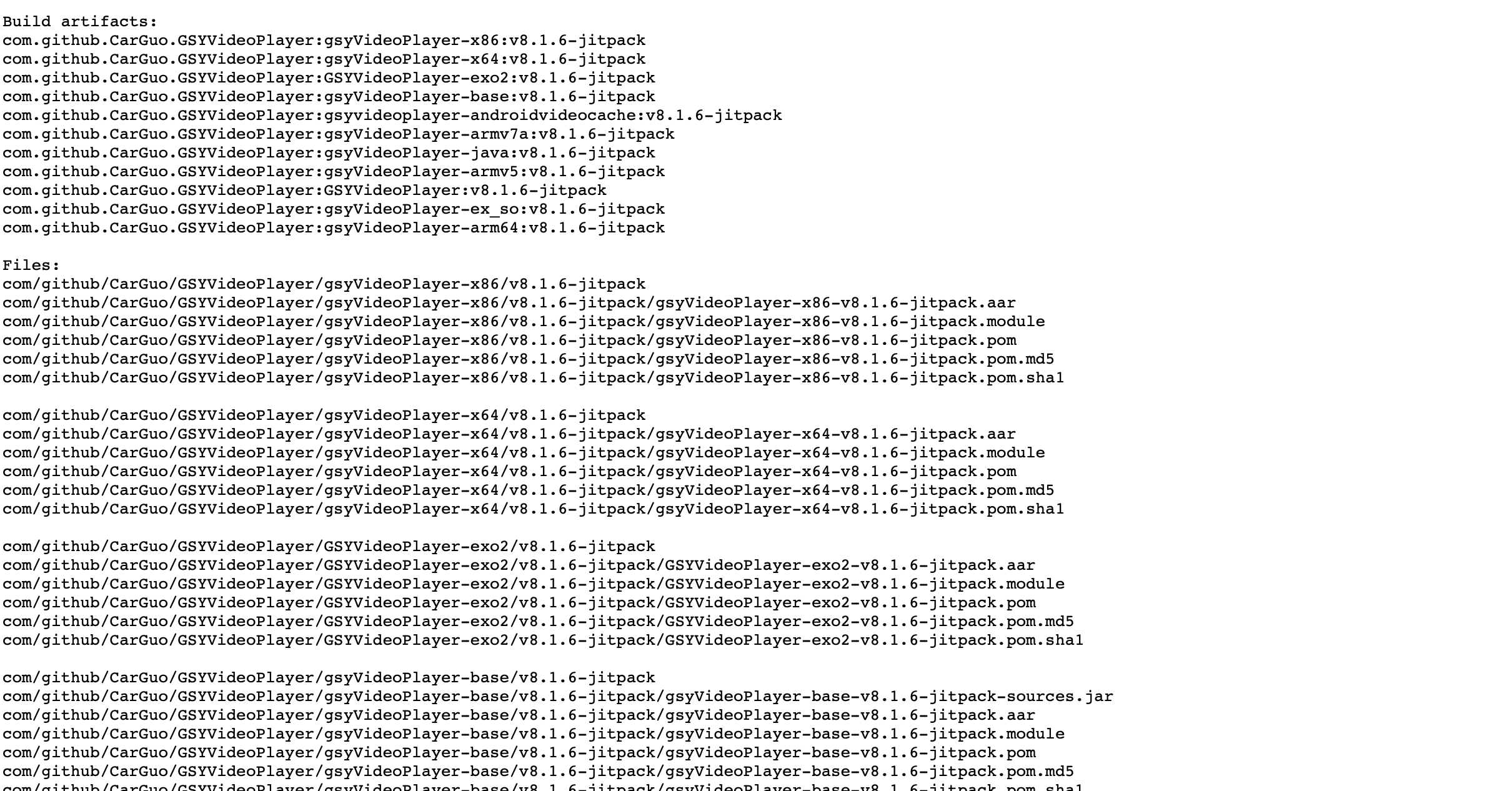 v8.1.6-jitpack 版本拉不下了，看编译日志报错了 · Issue #3461 · CarGuo/GSYVideoPlayer · GitHub