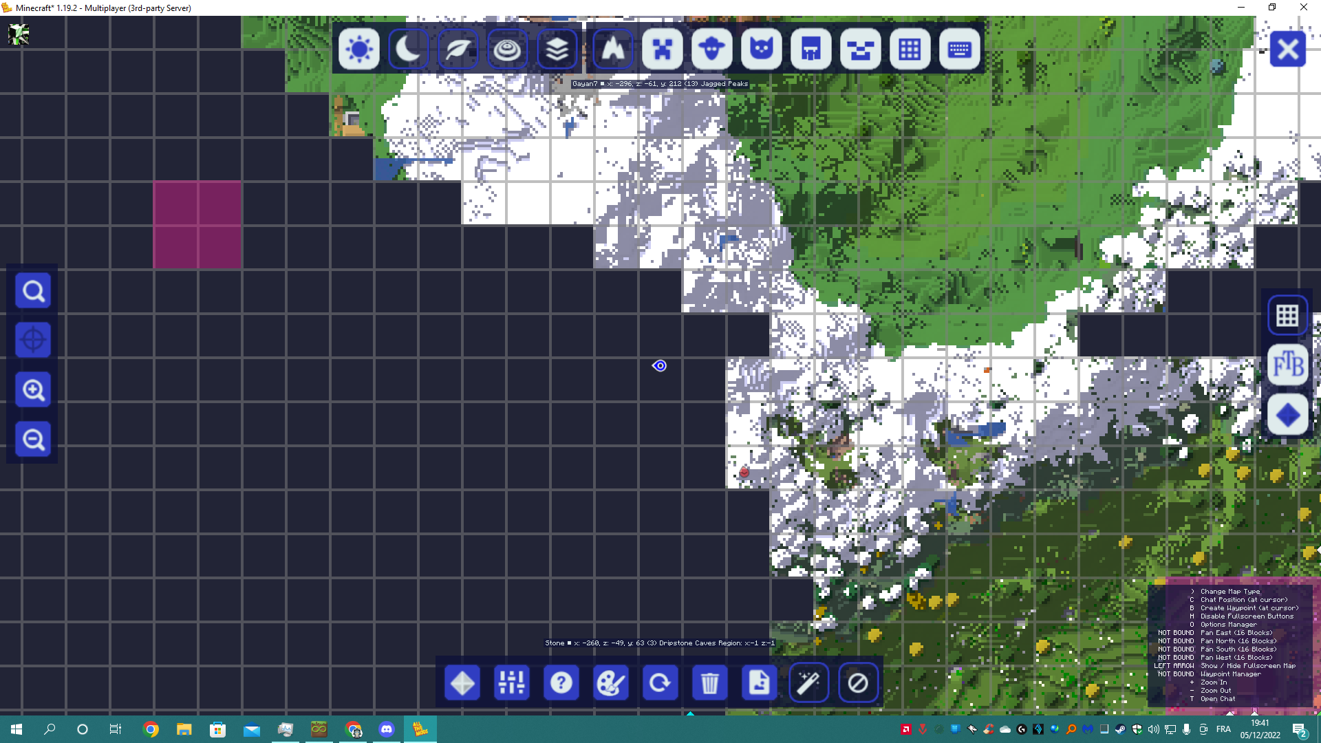 [1.19.2] atm8 modpack, friend not showing on mini map and cartography doesnt discover new area ...