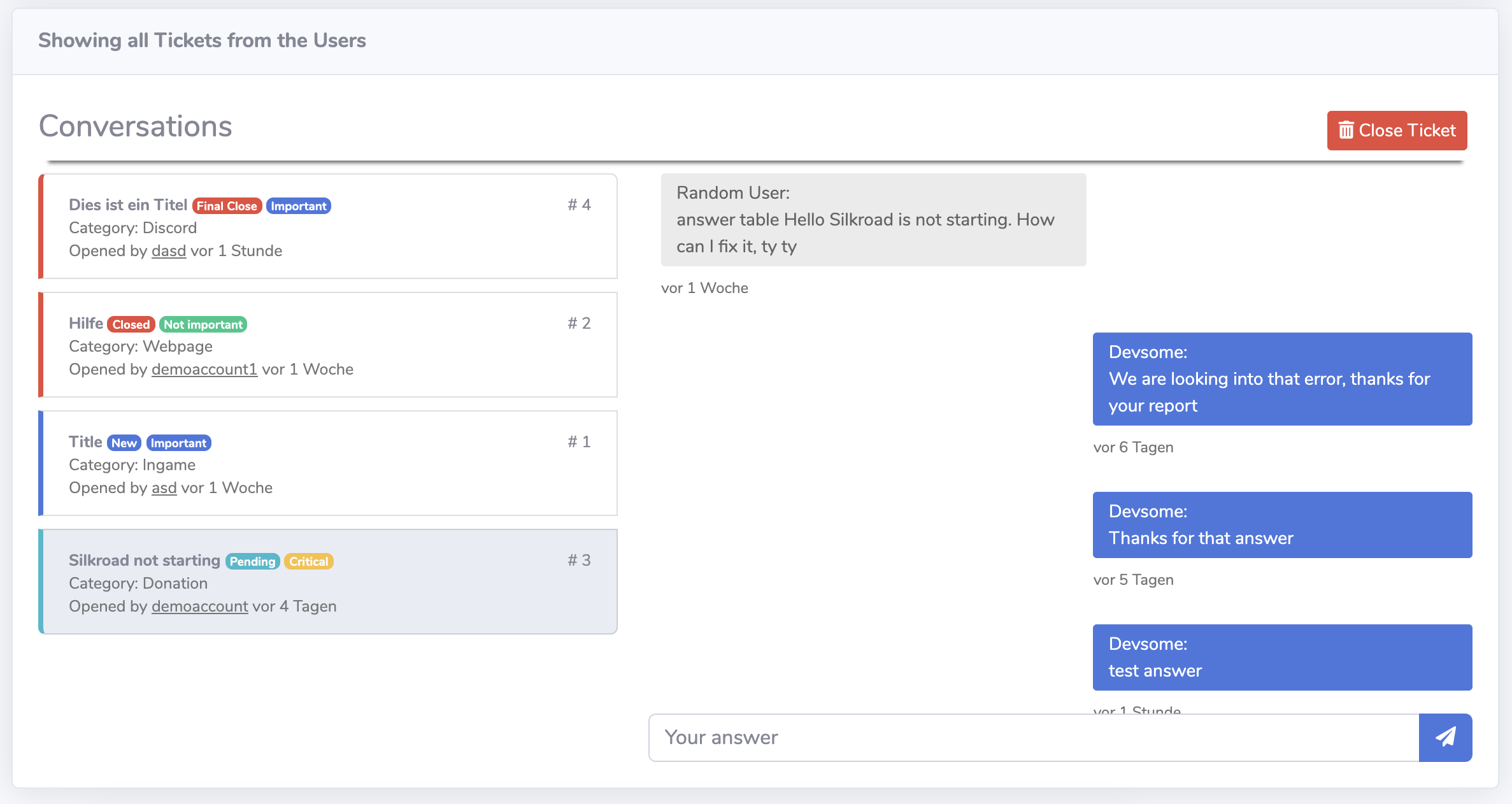 Ticket System · Issue #2 · Devsome/silkroad-laravel · GitHub