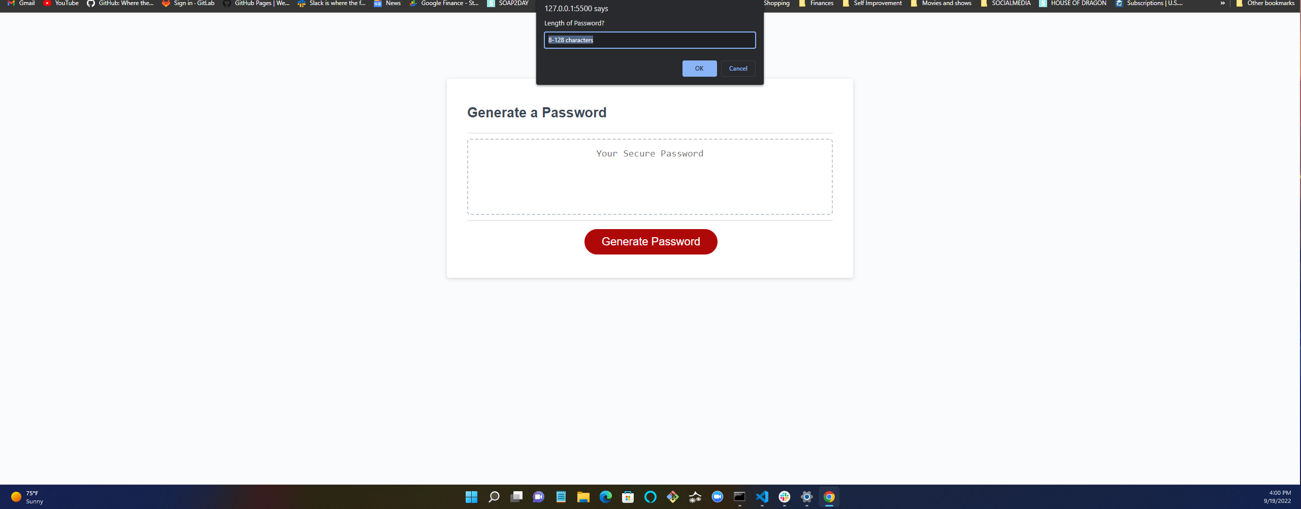 GitHub - Huntken26/password-generator: "On the job ticket" where I had ...
