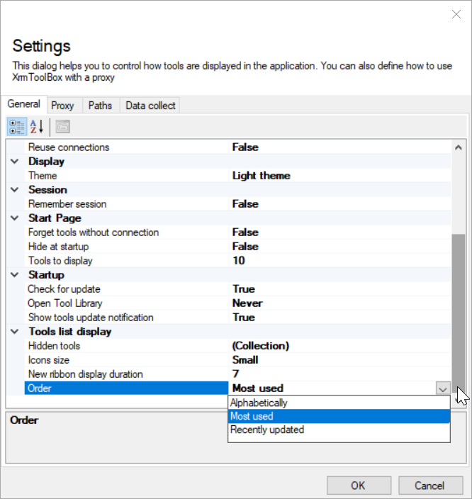 Add sort order to Tools tab · Issue #1055 · MscrmTools/XrmToolBox · GitHub