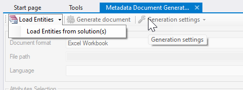 Abilty to generate document based on entities/attributes in solution ...