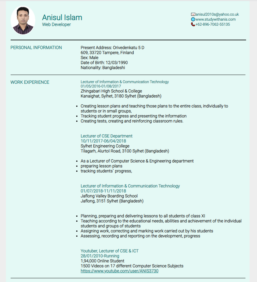 GitHub - farhanpavel/cv-demo-creator: A CV which is made by html and css