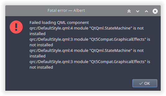 Arch OBS package has missing dependency qt6-shadertools · Issue #1275 · albertlauncher/albert ...