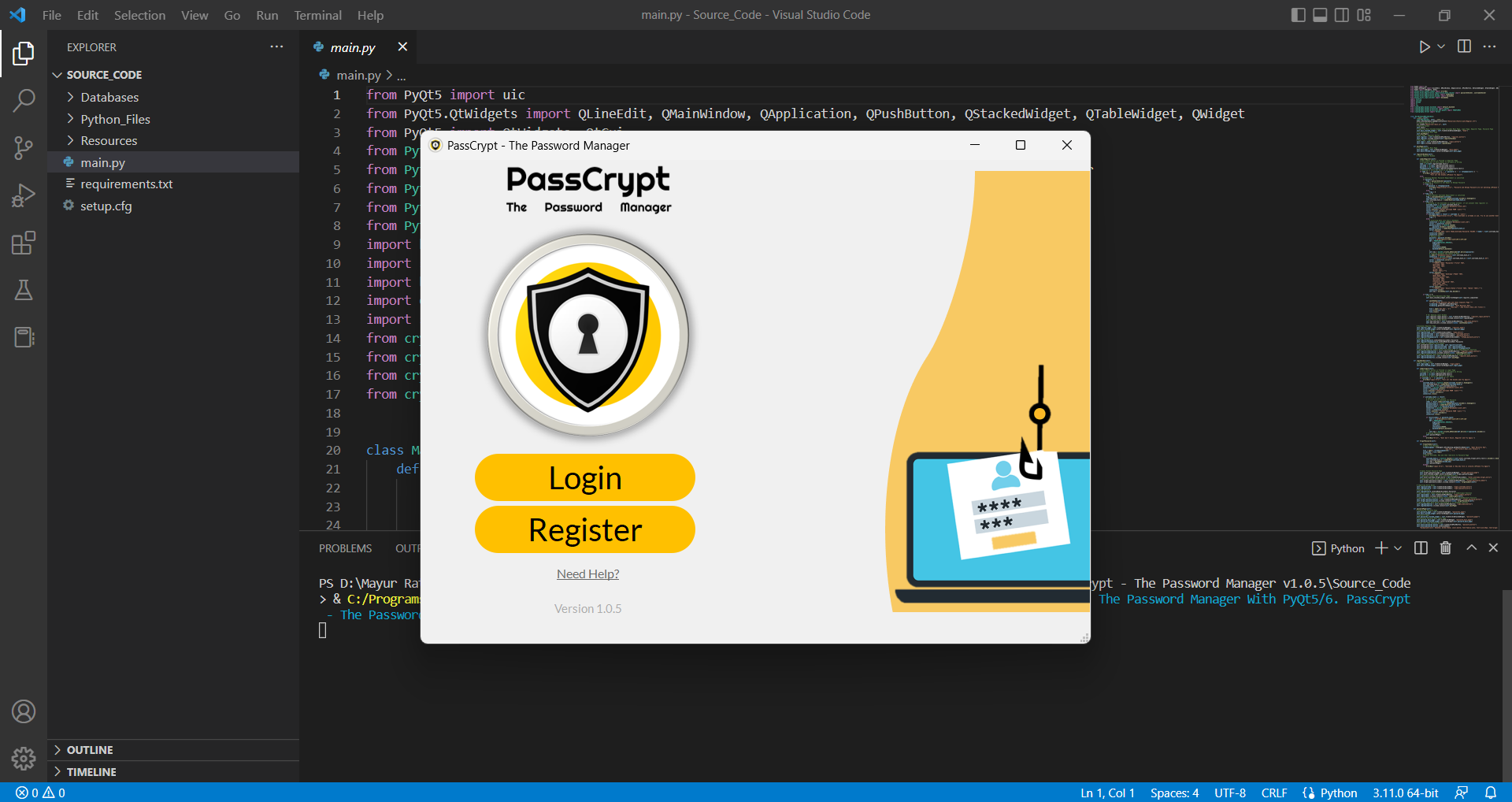 GitHub - mayurrathi5/PassCrypt-ThePasswordManager: PassCrypt - The Password Manager (PyQt5 - Python)