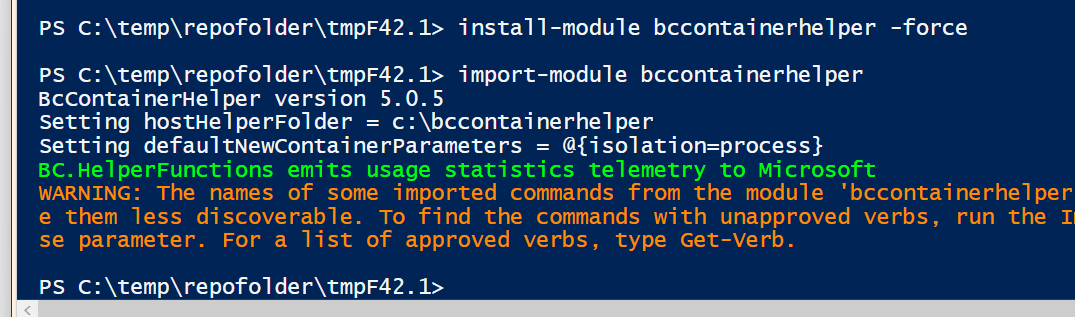 Cannot load BcContainerHelper module version 5.0.5 · Issue #3143 · microsoft/navcontainerhelper ...