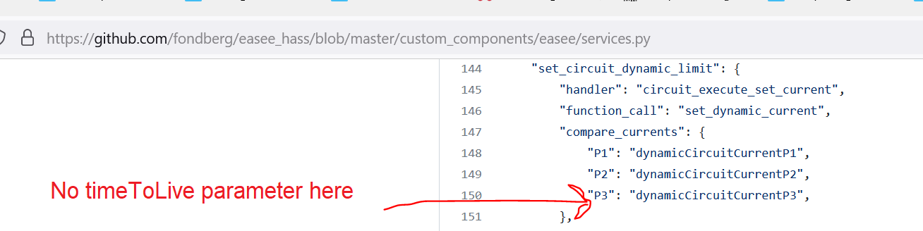 Enable TimeToLive parameter (for dynamic charging currents) in service ...