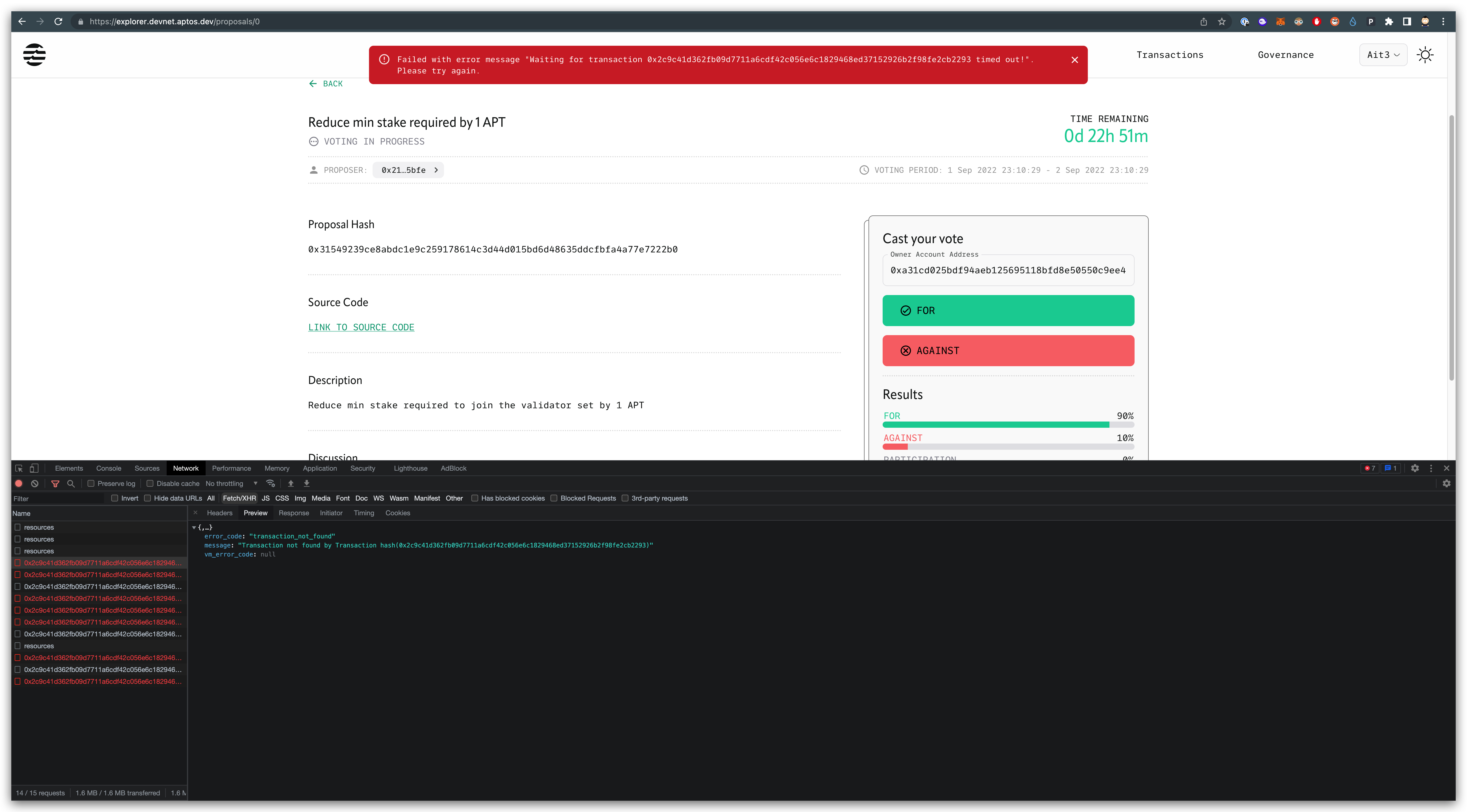 Failed to cast a vote · Issue #37 · aptos-labs/aptos-ait3 · GitHub