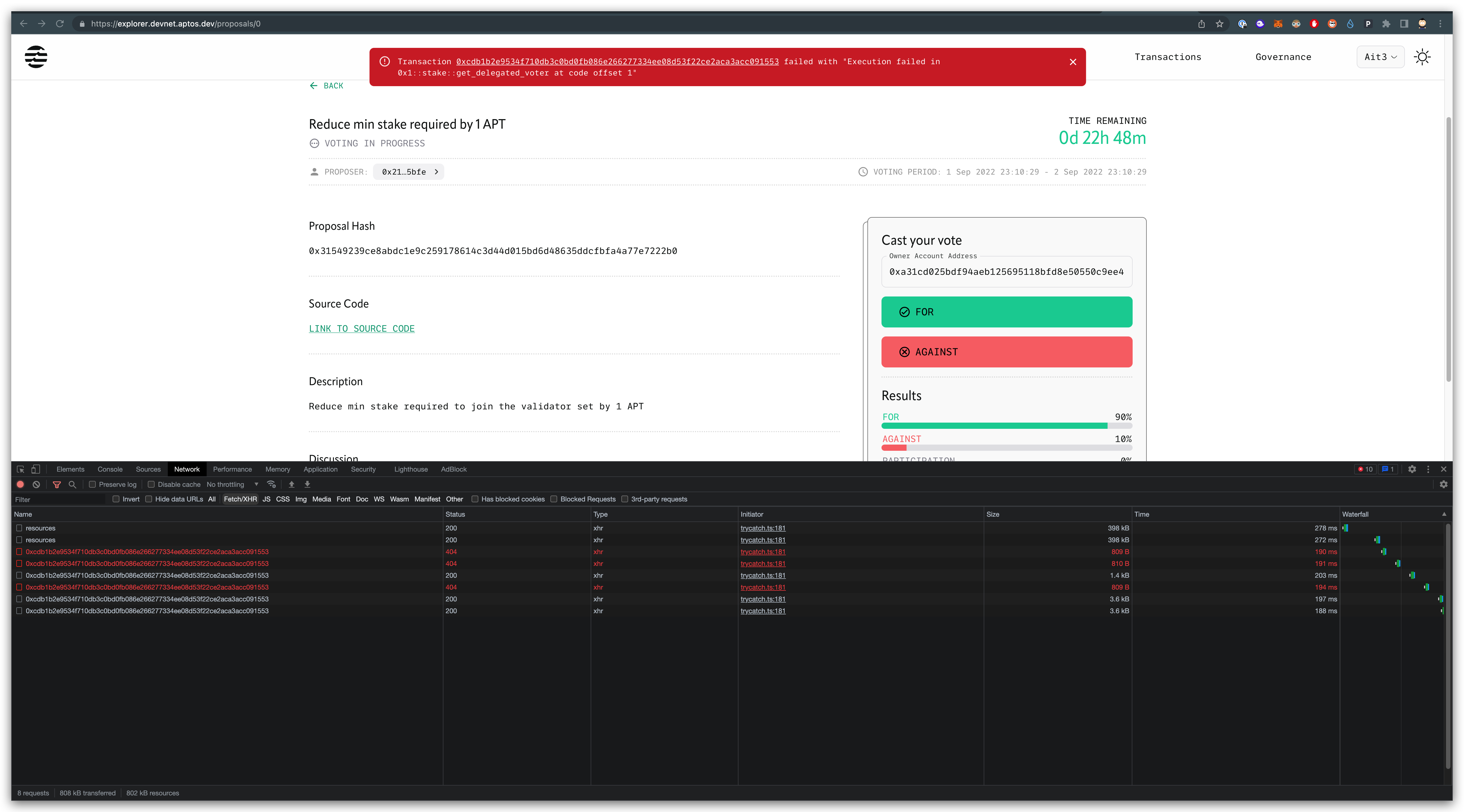 Failed to cast a vote · Issue #37 · aptos-labs/aptos-ait3 · GitHub