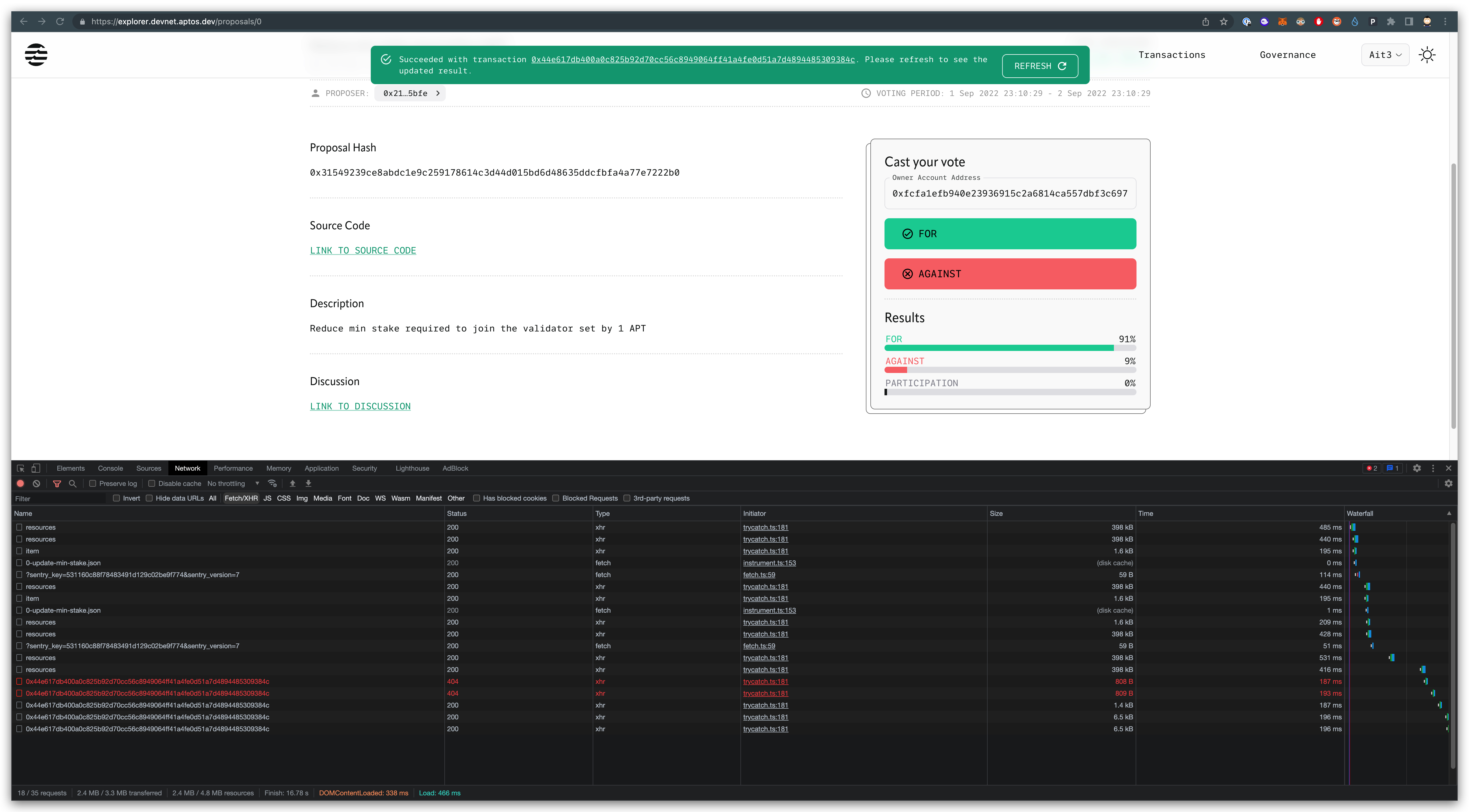 Failed to cast a vote · Issue #37 · aptos-labs/aptos-ait3 · GitHub
