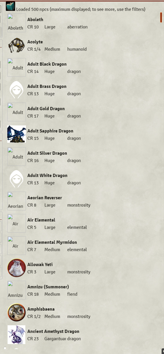 NPC pictures missing in Compendium Browser · Issue #62 · League-of-Foundry-Developers/compendium ...
