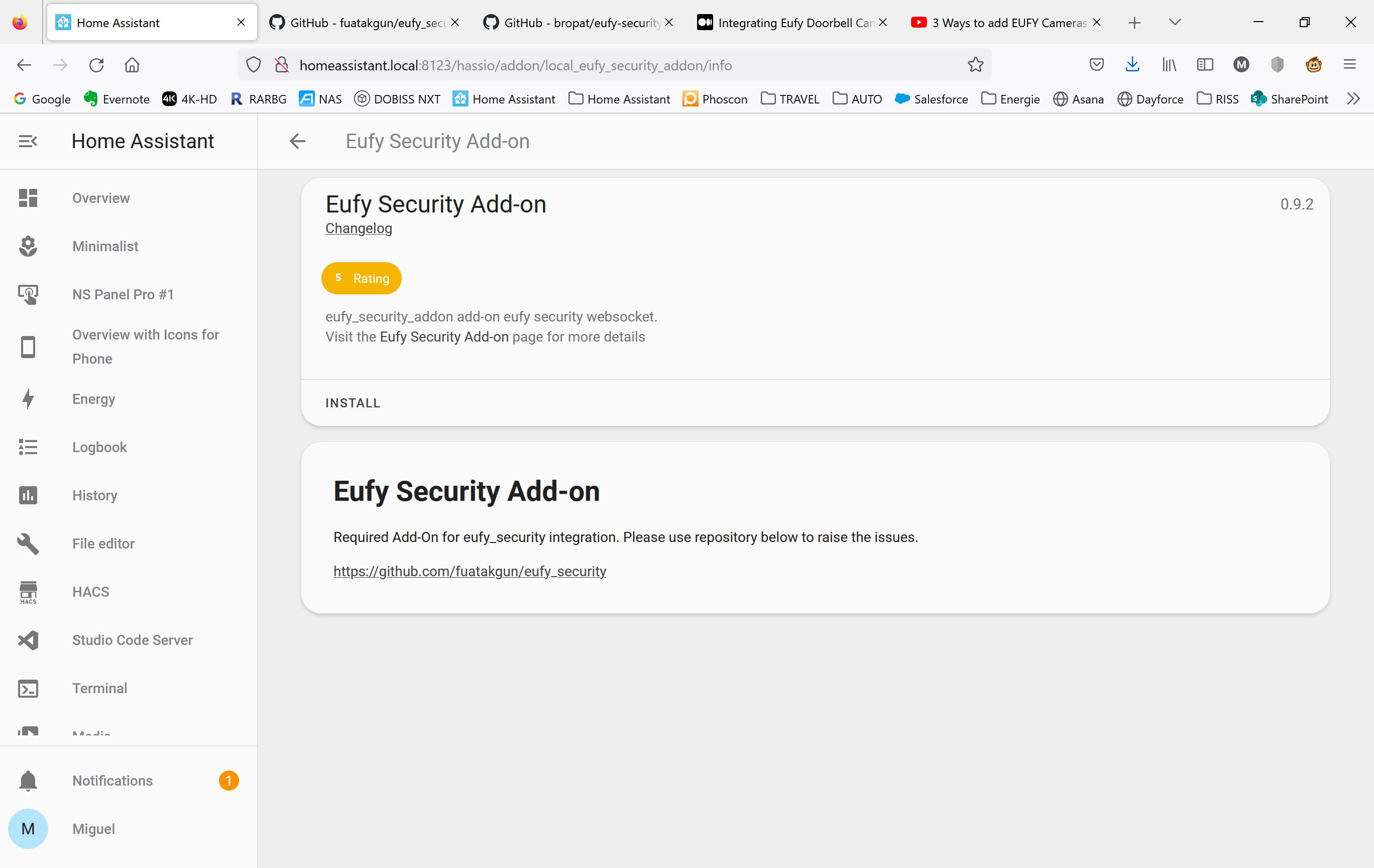 cannot install "Eufy Security WS Addon" · Issue #583 · fuatakgun/eufy_security · GitHub