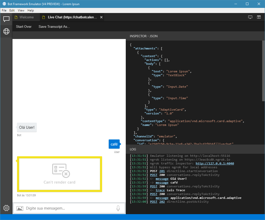 Can T Render Adaptive Cards · Issue 765 · Microsoft Botframework Emulator · Github