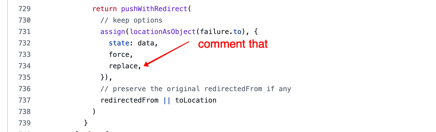 Redirecting With Replace In Navigation Guard Have No Effect · Issue 1471 · Vuejs Router · Github