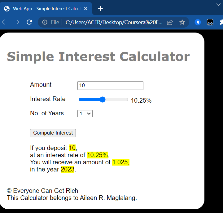 GitHub - aileenmaglalang/SimpleInterestCalculator: Computes the ...