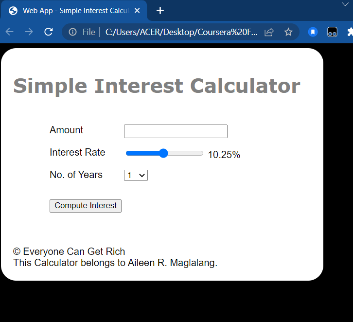 GitHub - aileenmaglalang/SimpleInterestCalculator: Computes the ...