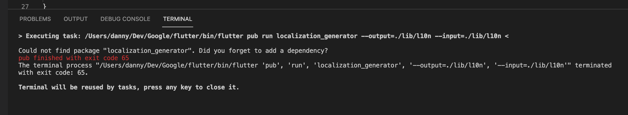 Cant Create Task That Runs Flutter Pub Run · Issue 3399 · Dart Codedart Code · Github