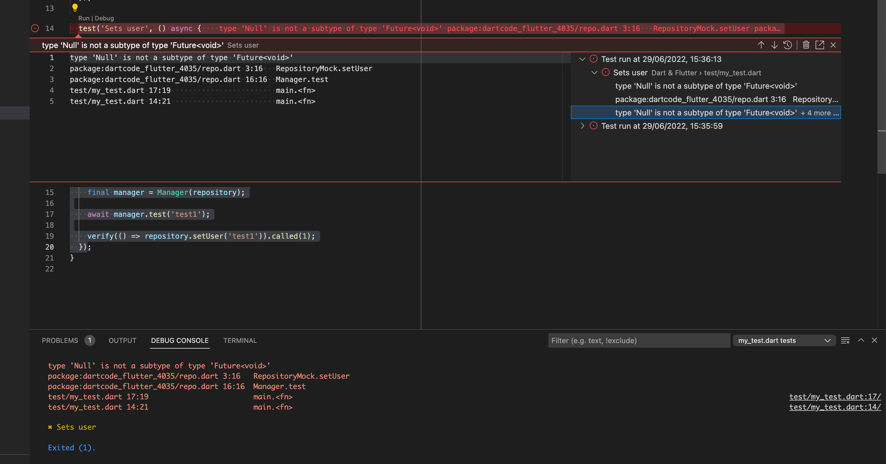 Running test in VSCode succeeds but `flutter test` fails · Issue #4035 ...