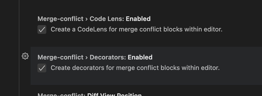 New "Merge Editor" setting defaults to on but doesn't show merge editor, nor previous CodeLens ...
