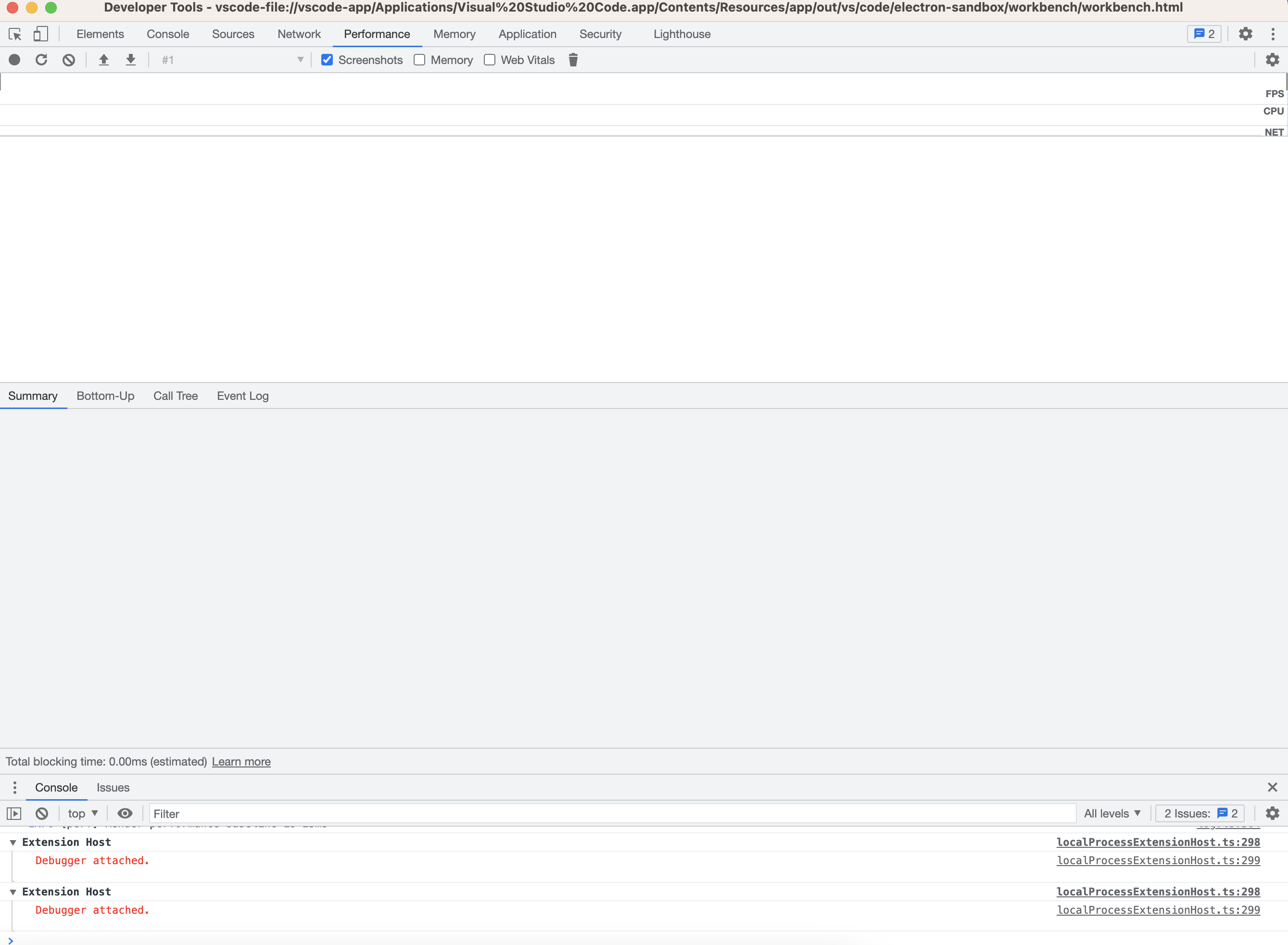 Extension host profiles do not open in dev tools (large file size, but nothing shows) · Issue ...