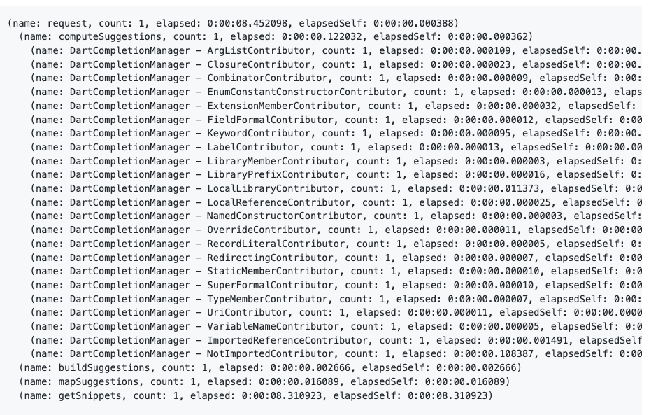 analyzer takes many seconds for Snippets+Overrides completions in files that are `part of ...