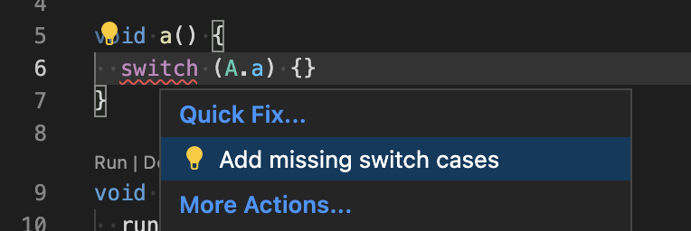 Add Missing Cases Fix Is Missing · Issue 4546 · Dart Codedart Code · Github