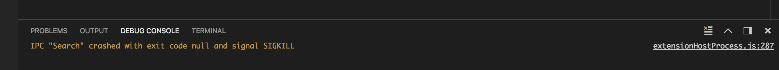 IPC "Search" crashed with exit code null and signal SIGKILL · Issue ...