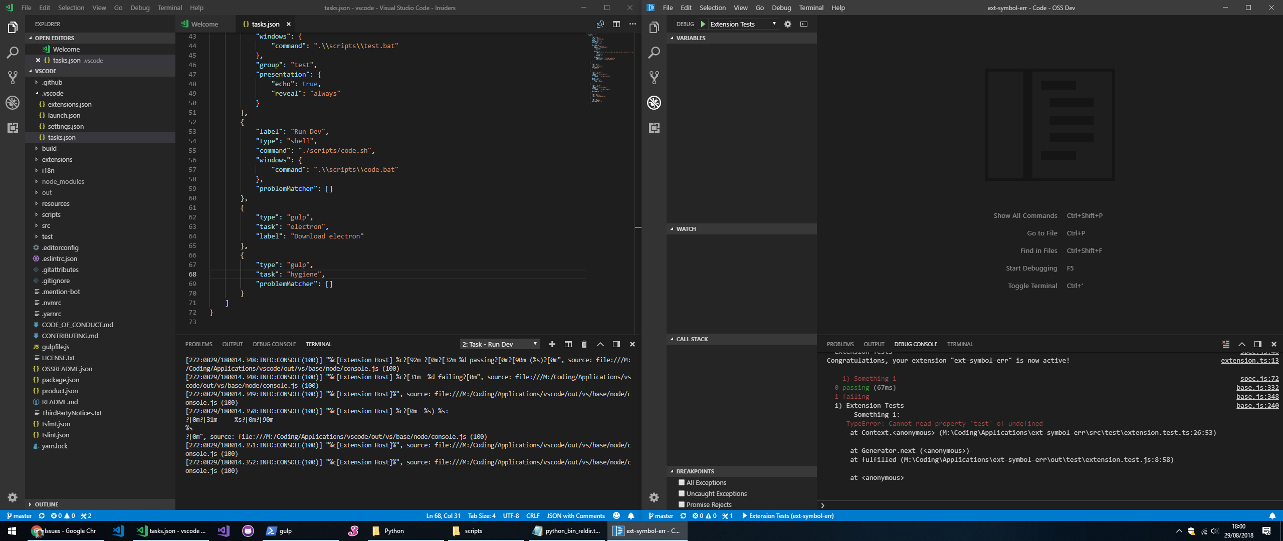 Using a Symbol() in extension API is broken in insiders (works in ...