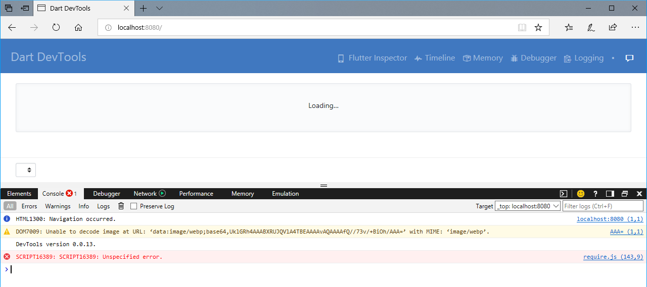P1: Display a warning message if an unsupported browser is used. · Issue #66 · flutter/devtools ...