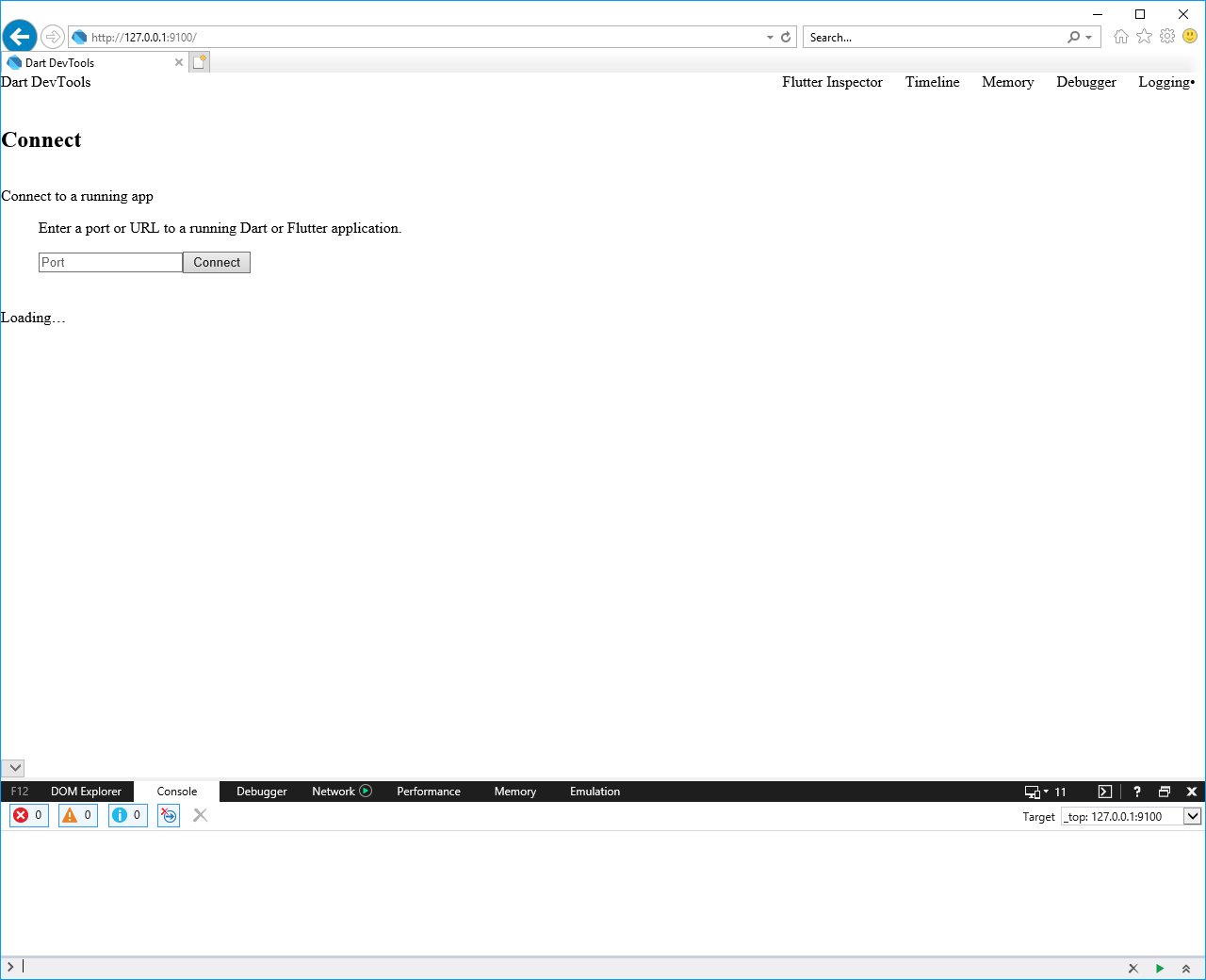 P1: Display a warning message if an unsupported browser is used. · Issue #66 · flutter/devtools ...