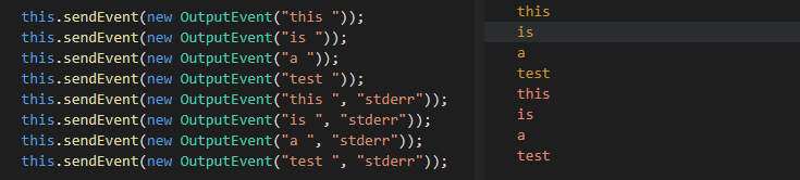 OutputEvents now have newlines appended to them · Issue #73593 · microsoft/vscode · GitHub