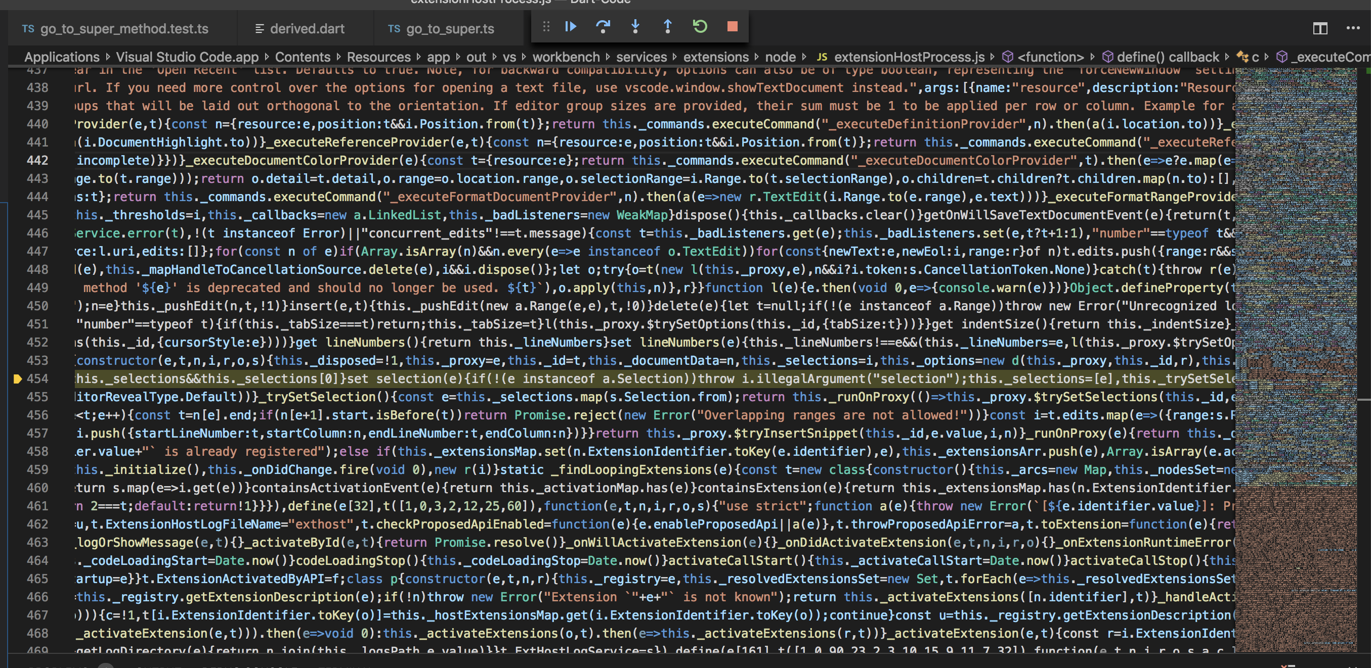 Debugging an extension steps into extensionHostProcess.js and then has poor performance · Issue ...