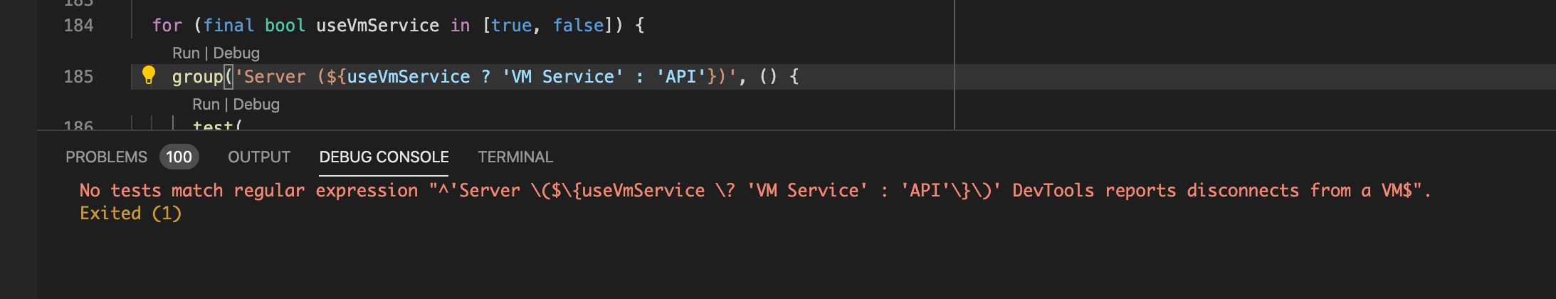 Testsgroups With Variables In The Name Dont Work From Code Lens Links · Issue 2362 · Dart