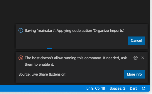 Live Share clients show warnings and try to format when host saves ...