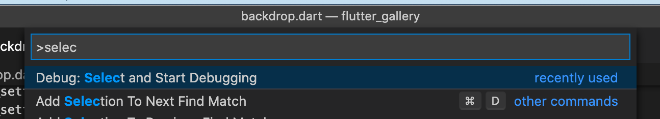 [insiders] "Select and start" debugging command appears twice and with strange description text ...