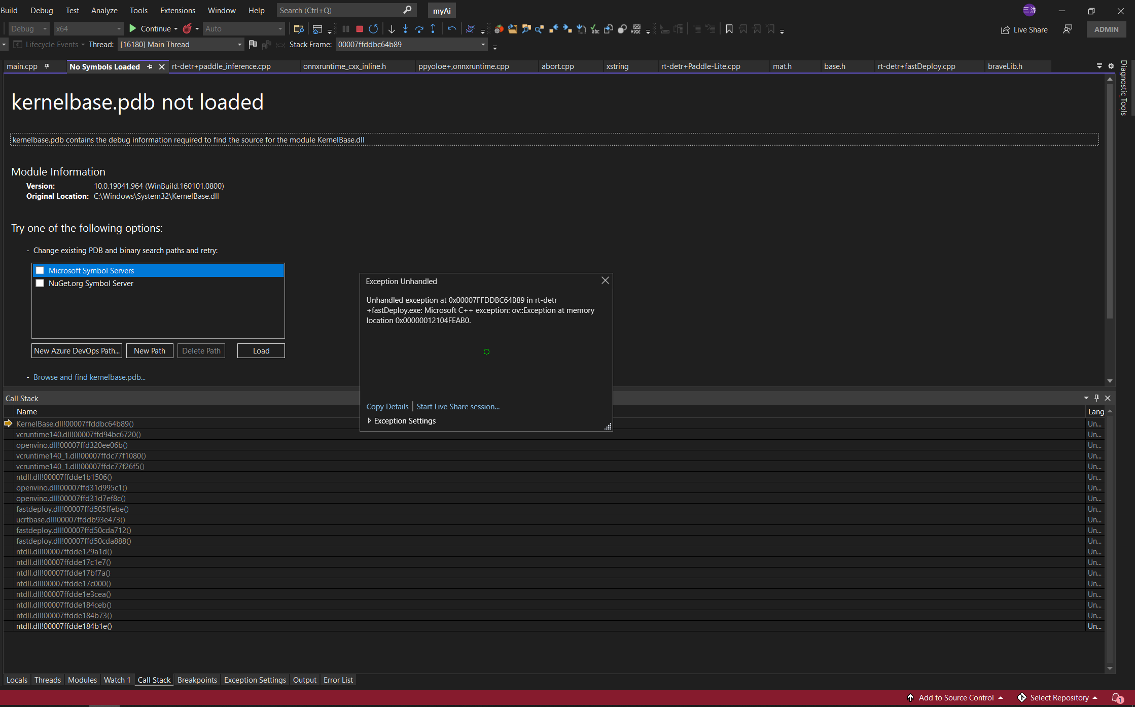 在vs2022使用预编译库的程序无法正常启动(0xc0000142) · Issue #1898 · PaddlePaddle/FastDeploy · GitHub