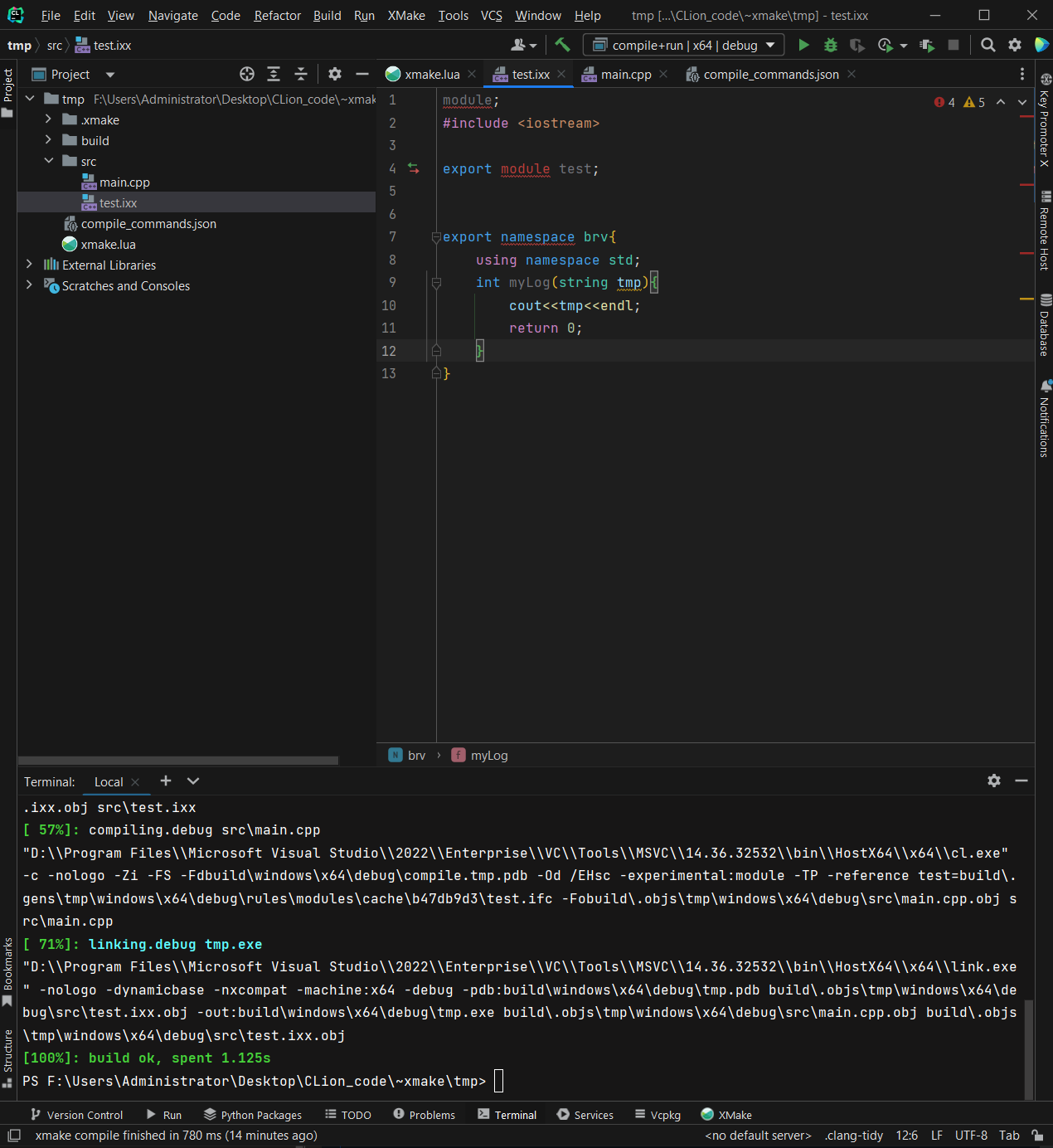 Cannot generate correct cmakelists.txt with c++20 modules. · Issue #3642 · xmake-io/xmake · GitHub