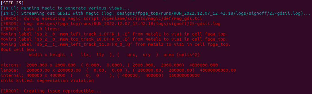 Magic Segmentation Violation · Issue 1557 · The Openroad Projectopenlane · Github