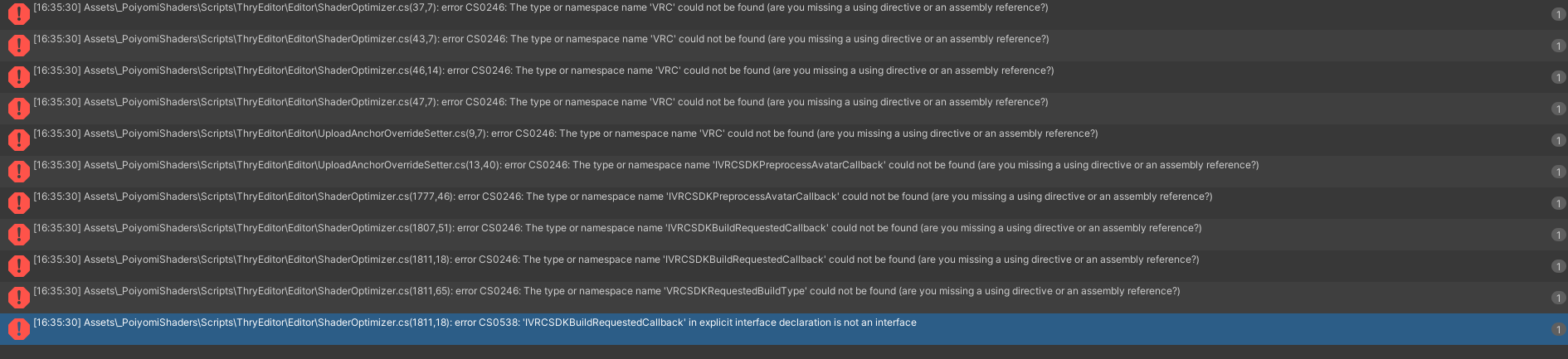 Shader Optimizer requires VRChat SDK to be present · Issue #35 · poiyomi/PoiyomiToonShader · GitHub