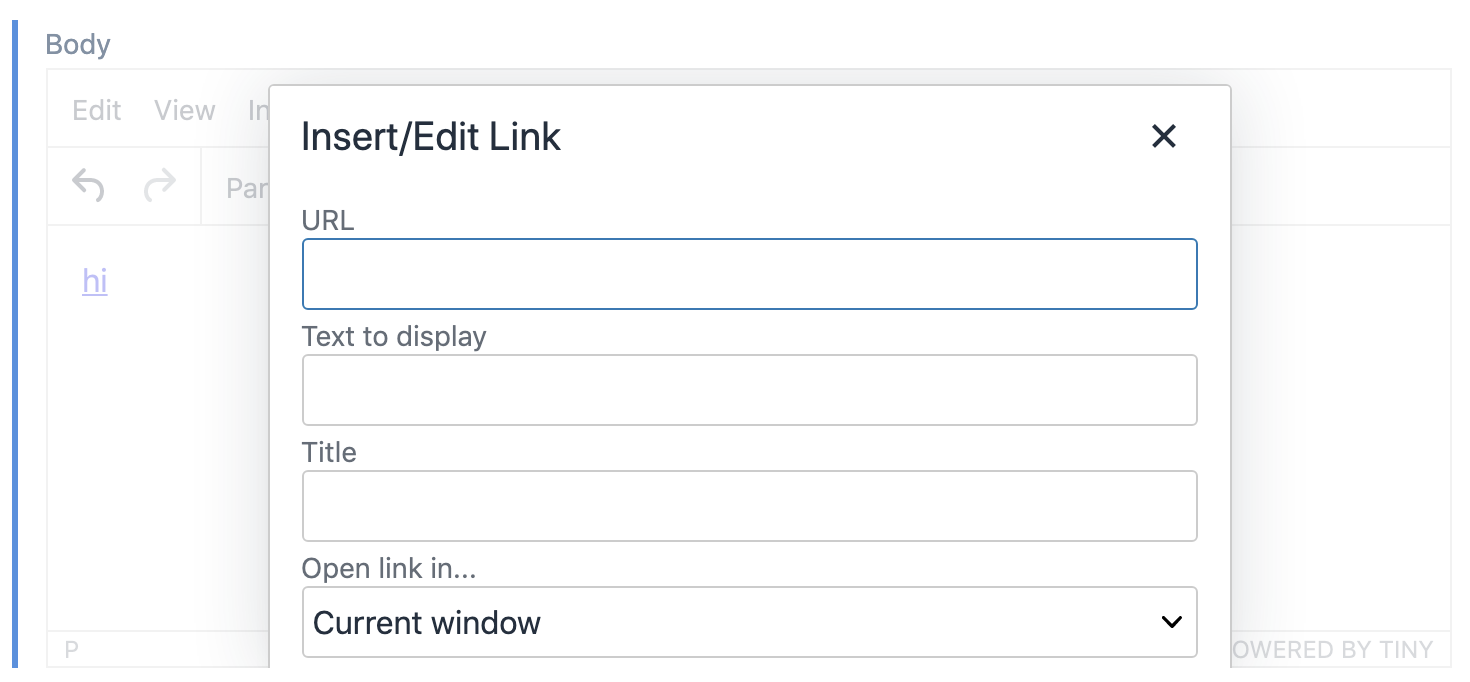 Link Plugin Popup Cut Off When Using Tiny In Contentful · Issue 5404 · Tinymcetinymce · Github 