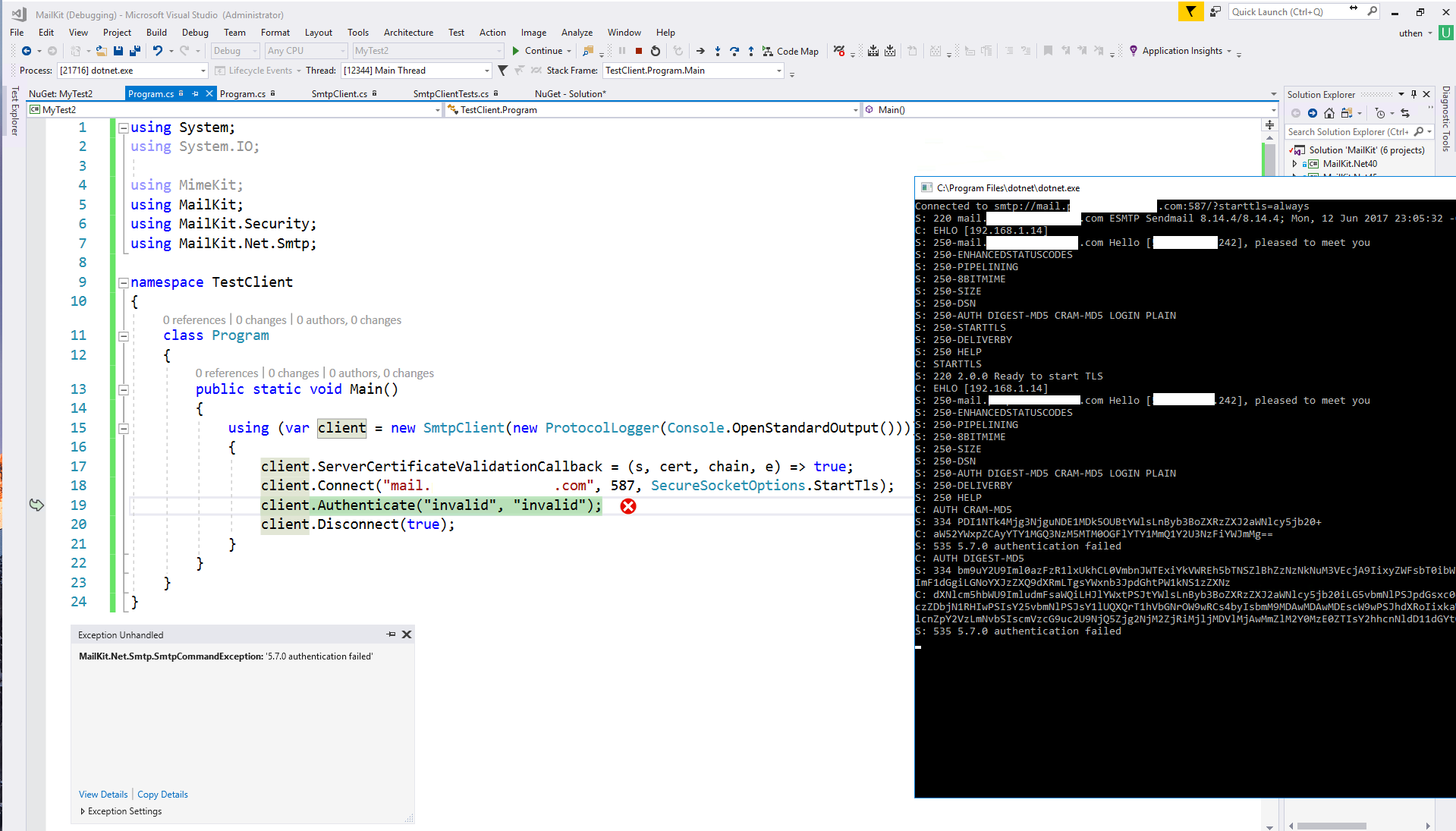 Mailkit Fails To Authenticate Against Shawca Mailserver · Issue 393 · Jstedfastmailkit · Github