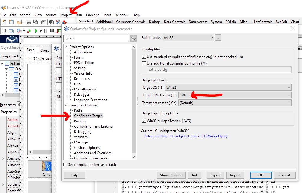 Error: Illegal parameter: -Twin32 · Issue #393 · LongDirtyAnimAlf/fpcupdeluxe · GitHub