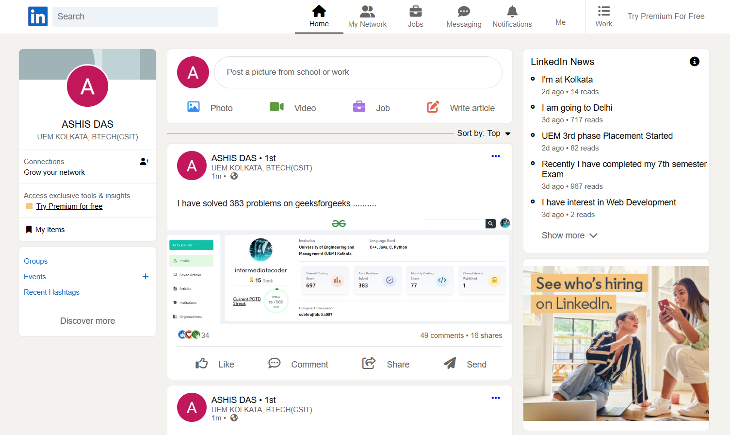 GitHub - ashis-hw/LINKEDIN-FEED-CLONE