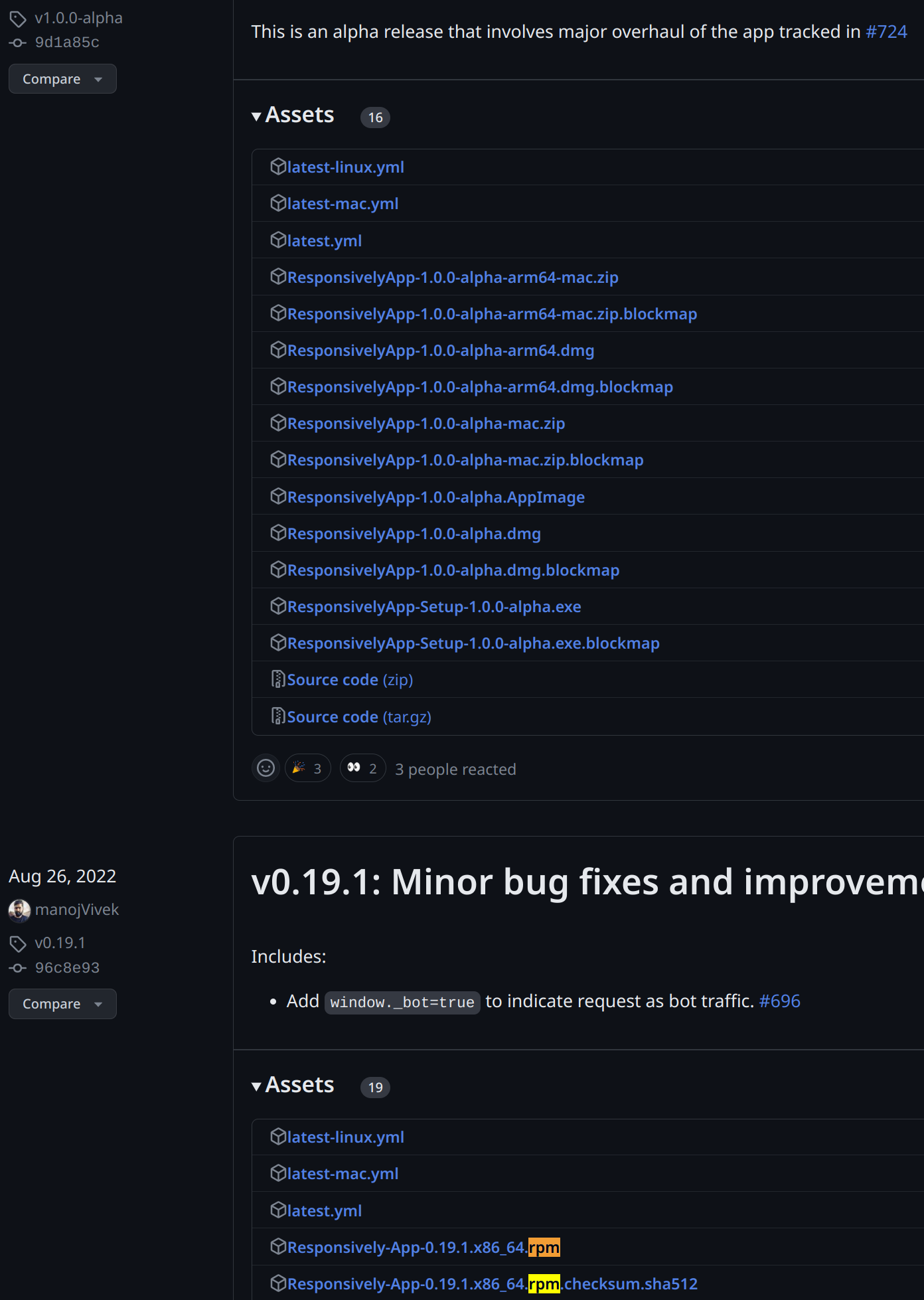 Releases Above V0191 Lack `rpm` Files · Issue 881 · Responsively Orgresponsively App · Github 