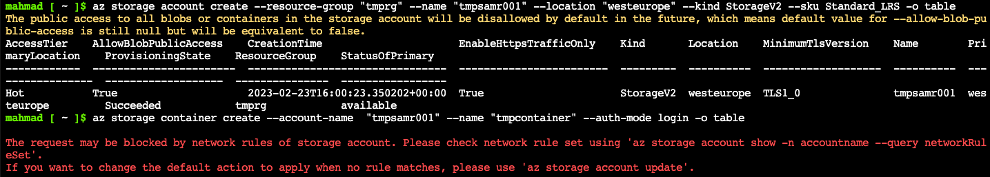 Failure to create storage account using --auth-mode login · Issue #3235 · microsoft/AzureTRE ...